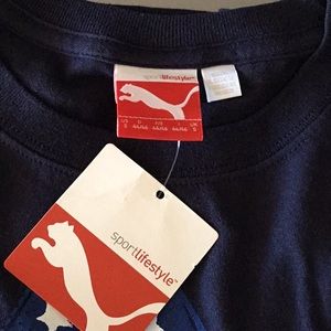 Puma | Shirts | Puma Usa Flag Tshirt Mens Big Cat Blue Small | Poshmark